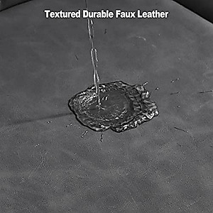 TUKAILAi Faux Leather Dining Chairs Set of 2, Modern Diamond Design Kitchen Chairs with Upholstered Seat and Metal Legs, Comfy Leisure Chairs for Lounge Living Room Reception Restaurant (Grey)