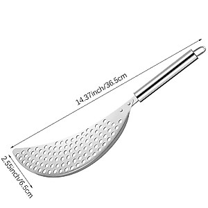 2 PACK Crescent Pot Strainer Stainless Steel Grease Pasta Strainer Insert Drainer with Handheld for Different Pot Pan Kitchen Tool