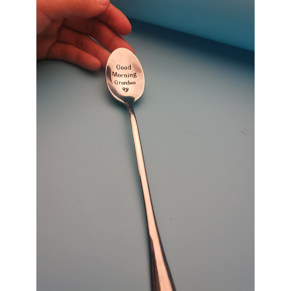 Gift for Grandma Grandmother from Grandson Granddaughter Good Morning Grandma Spoon for Grandmom Grandmama Mothers Day Birthday Gifts for Grandmommy Nana Coffee Spoons