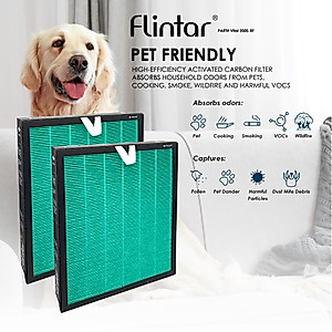 Flintar Vital 200S Toxin/Smoke Absorber Replacement Filter, Compatible with LEVOIT Vital 200S Air Purifier, H13 True HEPA + Activated Carbon Replacement filter, Part # Vital 200S-RF-TX, 2-Pack