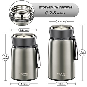 2 Pack Insulated Food Jar Thermos For Hot Food For Adults Kids(18oz,27oz), Lunch Box Stainless Steel Vacuum Soup Thermos Container Flask Keep Hot Cold With Spoon