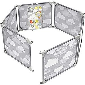 Skip Hop Expandable Baby Gate, Playview Enclosure, Silver Lining Cloud (Discontinued by Manufacturer)