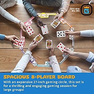 Games by 3D Pegs and Jokers Board Game - Strategic, Fun, Engaging, and Portable - Play with Family and Friends - Easy to Learn - Travel-Friendly - with Horse-Head Peg and Deck of Cards - 2-8 Players