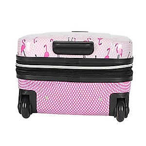 Betsey Johnson Designer Underseat Luggage Collection - 15 Inch Hardside Carry On Suitcase for Women- Lightweight Under Seat Bag with 2-Rolling Spinner Wheels (Flamingo Strut)