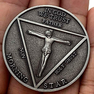 Coin Collection Commemorative Coin Pentagram Devil Star Sheep Zinc Alloy Nickel Silver Coin Collection Coin Embossed 38mm Faith Commemorative Coin
