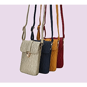 MKF Small Crossbody Cell Phone Purse Wallet for Women – PU Leather Cellphone Bag – Case with Shoulder Strap