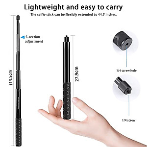 Kalofaye Motorcycle Bicycle Selfie Stick, Third Person Perspective Handlebar Mount Camera Bracket for Ride Tracking Shooting for GoPro Hero 11/10/9/8 Insta360 ONE X/ONE/EVO