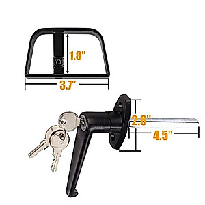 HauSun Shed Door Handle Lock Kit 4-1/2" L Handle with 2 Keys and 2 Screws, 4-1/2" Stem for Shed, Gate, Barn, Garage, Playhouse, Chicken Coop Door Lock and More, Black (L Handle)