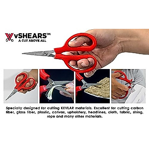 Vampire Tools vSHEARS - 6 1/4" Synthetic Fiber, Composite & Fiber Optic Shears - Kevlar, Aramid Fiber, Dyneema, Spectra, Dacron, Carbon Fiber: VT-2951 | A Cut Above All