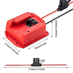 Power Wheel Adapter for Milwaukee 18V Lithium Battery Adapter with Fuse & Wire Terminal,14 Gauge Wire Power Convertor for DIY RC Trucks, RC Toys, Robotics, Work Lights