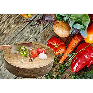 Cutting Boards Wood Handcrafted Barker Butchers Block Round Chopping Boards 11 Inches Diameter Height 3 Inch Cutting Board 27cm X 27cm X 4cm) (Medium) (Large)