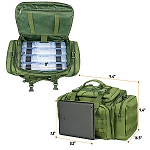 Dr.Fish Fishing Tackle Bag 5 Tackle Boxes with 60 Fishing Lures Included Loaded Stocking Tackle Box Kit Freshwater Fishing Lure Gear Equiments Bass Spinner Lure Organizer Green Larger