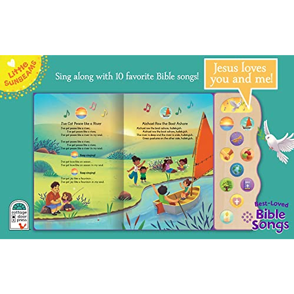 Best Loved Bible Songs - Childrens Board Book with Sing-Along Tunes to Favorite Religious Melodies - Read and Sing with Songs of Praise and Joy (Little Sunbeams: Early Bird Song Books)