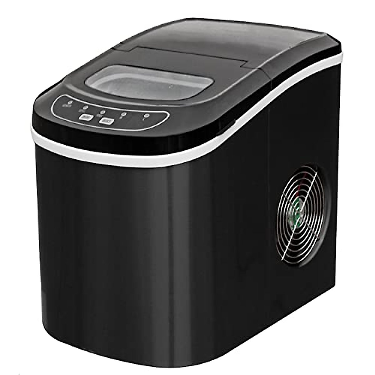 WANDOR HZB-12A Compact Portable Top Load Ice Maker Countertop Tabletop Appliance w/ 1.8 Pound Ice Capacity, Removable Basket, and LED Display, Black