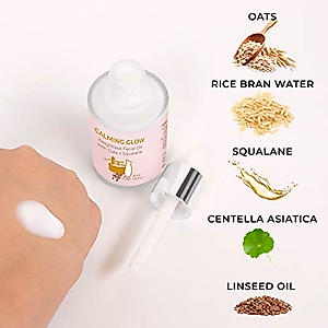 FACETORY Oats Calming Glow Weightless Facial Oil with Oats and Squalane - Calming, Redness Relief, Anti-inflammatory, Moisturizing Facial Oil, 30ml/ 1.01 fl oz