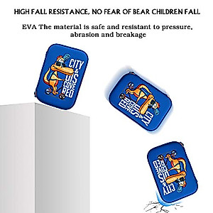 Boys Pencil Case for School Zipper Pen Bag Holders Cute Embossed Hardtop Stationery Box Dinosaur Bike