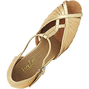 Women's Ballroom Dance Shoes Tango Wedding Salsa Latin Dance Shoes Light Brown Satin 2707EBB Comfortable - Very Fine 2.5" Heel 6.5 M US [Bundle of 5]