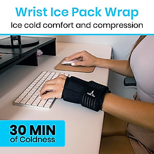 Arctic Flex Wrist Ice Pack Wrap - Gel Compression Support for Arthritis Hand & Thumb - Reusable Hot & Cold Therapy Brace for Pain Relief, Tendonitis, Carpal Tunnel, Tenosynovitis (Fits Left & Right)