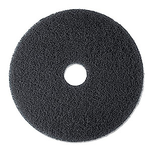 3M 08278 High Productivity Floor Pad 7300, 20" Diameter, Black, 5/Carton