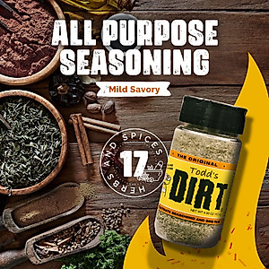 Todd’s DIRT - Original DIRT Medium 4.0 oz Bottle, All Purpose Seasoning & BBQ Rub, Gourmet Mild Savory Seasoning/Rub that’s GREAT ON EVERYTHING, 100% All Natural With No MSG & Gluten-Free