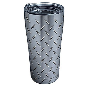 Tervis Diamond Plate Triple Walled Insulated Tumbler Travel Cup Keeps Drinks Cold & Hot, 20oz Legacy, Stainless Steel