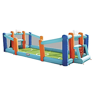 Little Tikes Huge Inflatable Backyard Soccer & Basketball Court for Multiple Kids, Blower with GFCI Plug