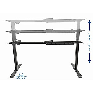 VIVO Electric Stand Up Desk Frame Workstation with Memory Touch Pad, Single Motor Ergonomic Standing Height Adjustable Base, Black, DESK-V102E