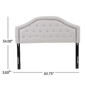 Christopher Knight Home Killian Fabric Headboard, Queen / Full, Light Grey