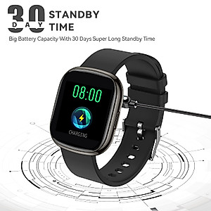 Smart Watch for Women Men Smartwatch Water Resistant Fitness Tracker 8 Sports Modes with Heart Rate Monitor Sleep Tracker Pedometer 40 Days Battery Life Compatible with iPhone Samsung Android Phones