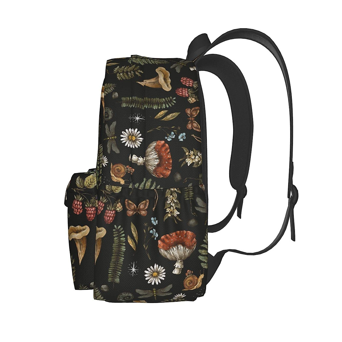 FREEHOTU Snails Mushrooms Backpack For Men Women With Adjustable Padded Shoulder Straps Daypack For College Travel