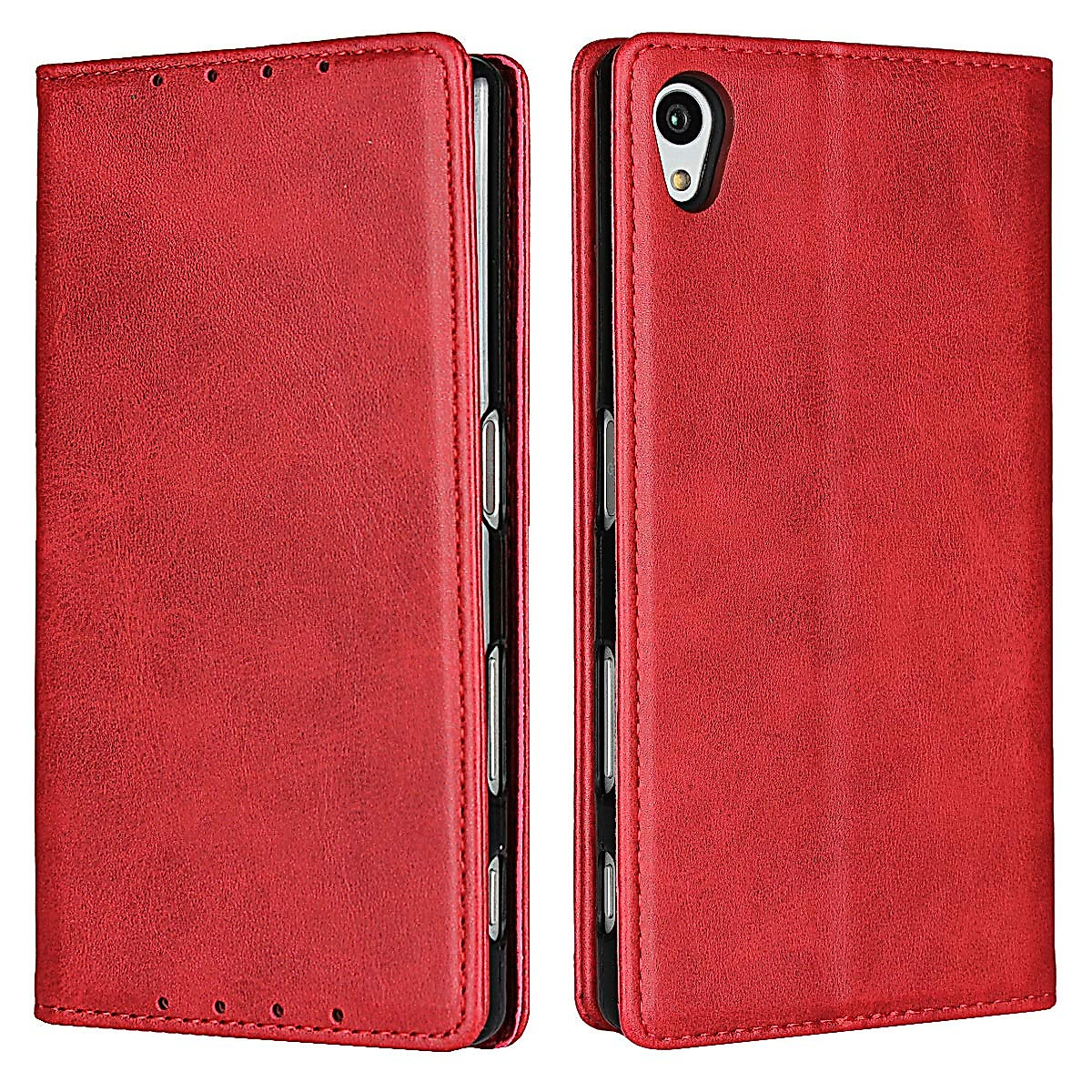 Smartphone Flip Cases Leather Wallet Case for Sony Xperia Z5, Premium Vegan Leather Case [Shockproof TPU Inner Shell] Slim Shockproof Protective Phone Case Compatible with Sony Xperia Z5 Flip Cases (