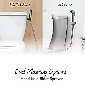 Design House 588913-SS Modern Single-Function Dual-Mount Hand Held Bidet Sprayer for Bathroom, Stainless Steel