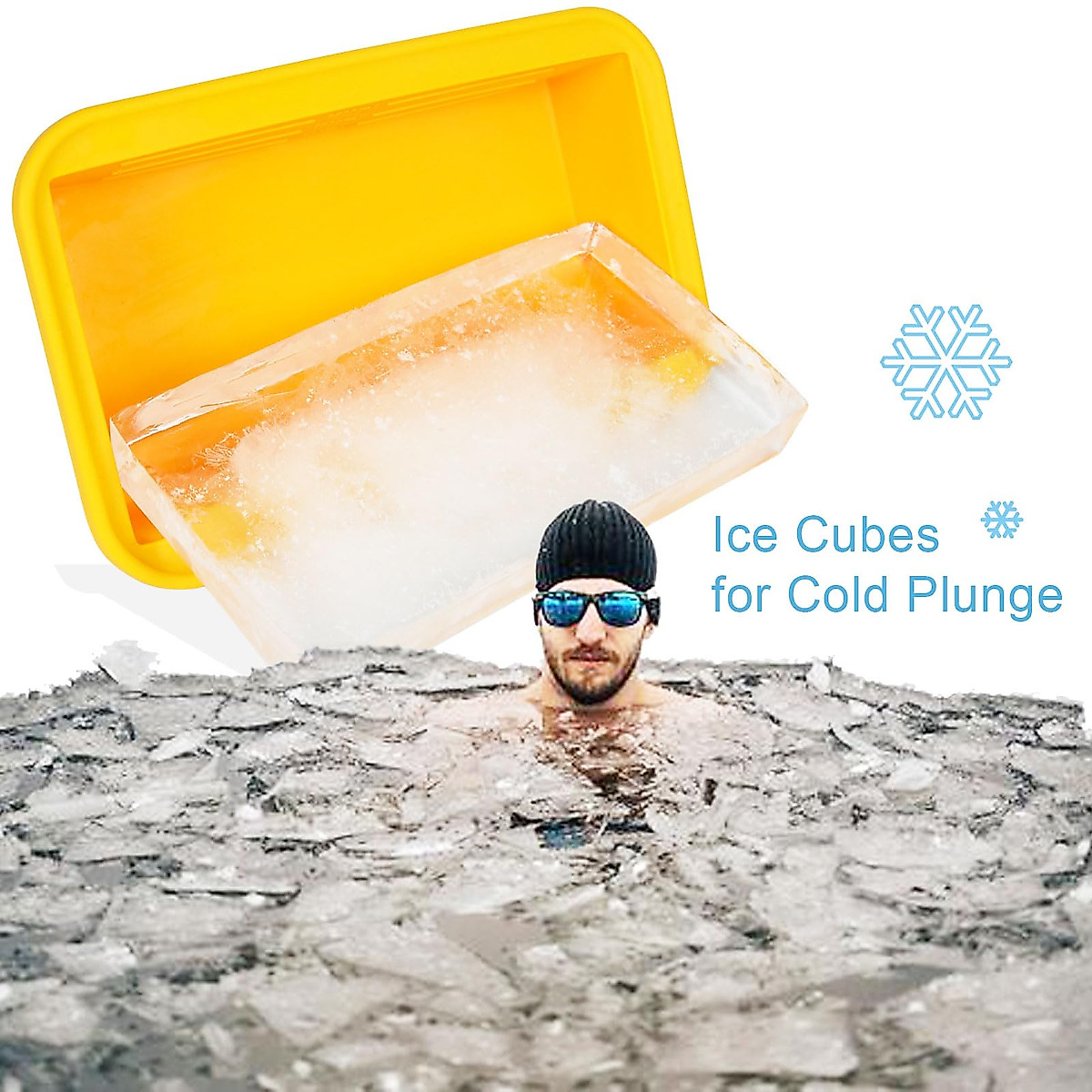 Bongpuda Silicone Freezer Trays with Lid, Extra Large Ice Cube Trays for Cold Plunge or Coolers, Reusable Ice Block Mold for Ice Bath Chiller, Cupcake Mold, Sauce - 1 Portion (2/4/6 Cup)