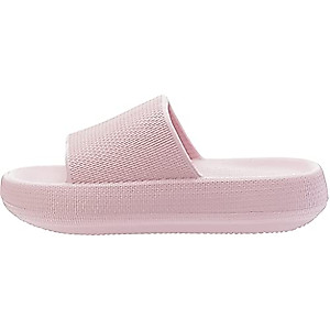 BRONAX Slides for Women Foam Soft Open Toe EVA Home Shower Bathroom Pillow Slippers House Sandals for Ladies Comfy Cushioned Thick Sole 42-43 Pink
