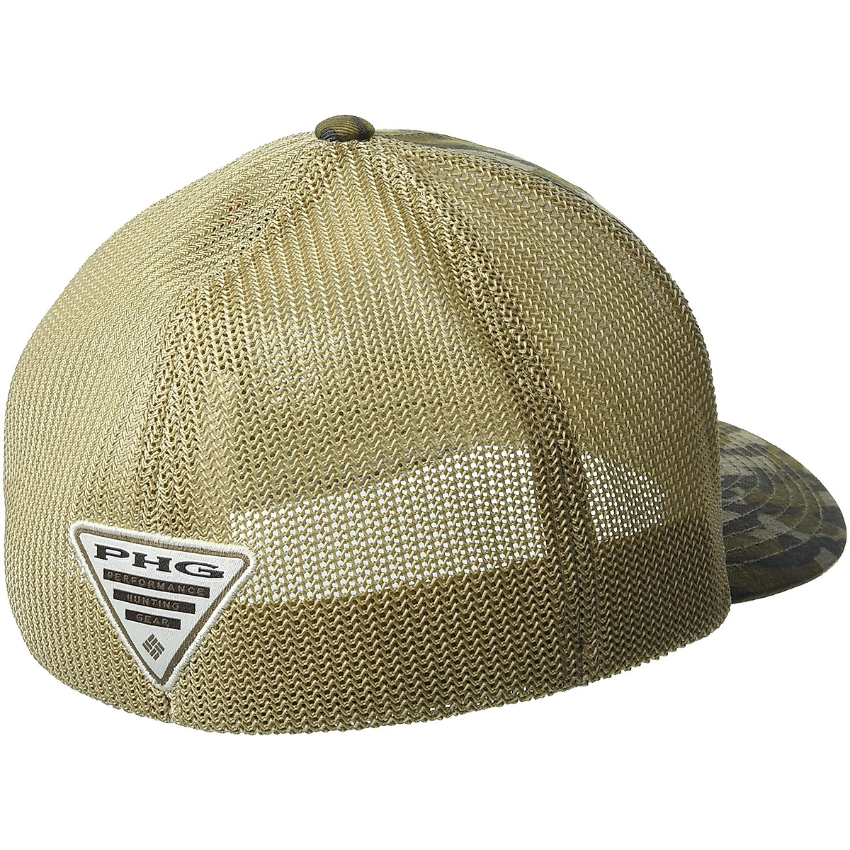 Columbia Unisex PHG Camo Mesh Ball Cap - High, Mossy Oak Bottomland/Game Flag, Small/Medium