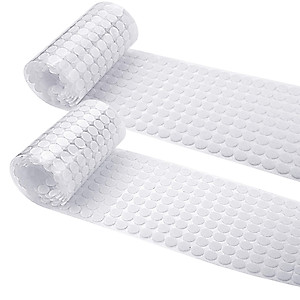 1008pcs Self Adhesive Dots ,2/5" 10mm Diameter Sticky Dots Back Coins Hook and Loop Tapes White Classroom Office Home