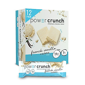 Power Crunch Protein Wafer Bars, Peanut Butter Crème, 1.4 Ounce & Protein Wafer Bars, Strawberry Crème, 1.4 Ounce & Protein Wafer Bars, French Vanilla Creme, 1.4 Ounce