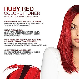 Celeb Luxury Gem Lites Ruby Red Colorditioner, Color Depositing Conditioner with Bondfix Bond Rebuilder, Semi Permanent Hair Colour Glaze, Maintains and Refreshes Red and Deep Red Tones