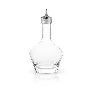 Viski Bitters Bottle with Stainless Steel Dasher Top Liquor Pourers, 6 oz, Clear