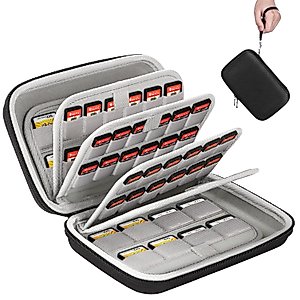 MoKo 128 Switch Game Holders Storage Case for 96 Nintendo Switch/OELD Games or PS Vita Game and 32 Nintendo 3DS 2DS DS Game Cartridges, Switch Game Card Storage Case Cartridge Holder, Black