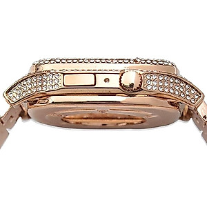 VEVEL Diamond Watch Band+Watch Case Refit Mod Kit，For Iwatch 6 5 4 SE 44mm ，Luxury Lady Diamond Modification Kit，For Apple Watch series 8 7 45mm DIY Watch Band (Color : Rose gold, Size : 45MM)