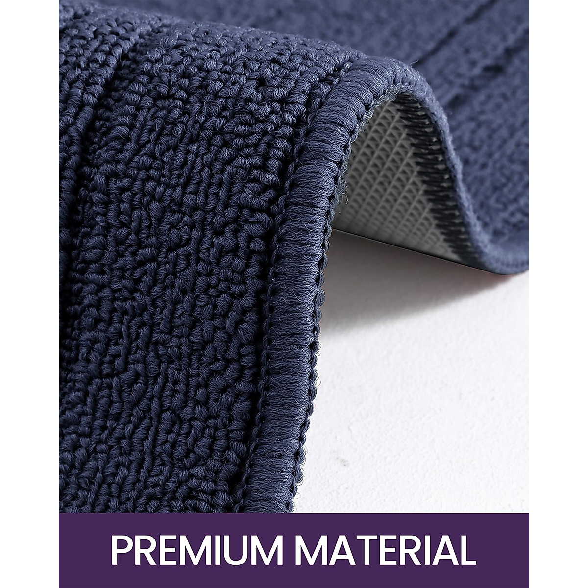 DEXI 2 Pack Kitchen Rugs Mats, Low Profile Inddoor Door Mat, Machine Washable Kitchen Rugs Set, 20"x32"+20"x32", Navy