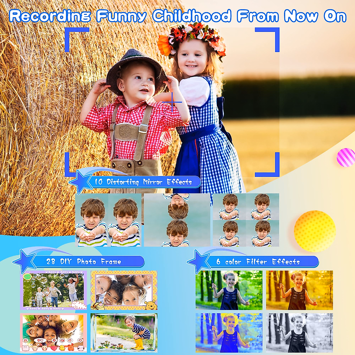 Fonee Kids Camera for Boys & Girls, Camera for Kids 3 4 5 6 7 8 9 10 Years Old, Toddler Camera with 32GB SD Card, 20MP HD Kids Selfie Digital Camera for Christmas Birthday Gifts for Kids Age 3-10