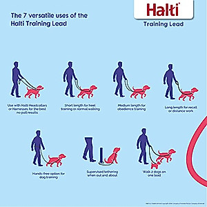 Halti Training Lead For Dogs, Double Ended Dog Training Leash for Halti Head Collar and No Pull Harness, Black Training Leash for Medium Dogs and Large Dogs