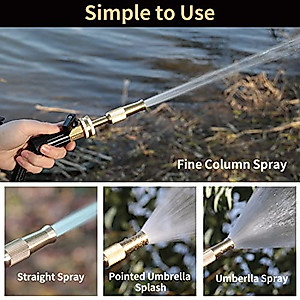 Besiter Garden Hose Nozzle High Pressure, 4" Brass Hose Sprayer Nozzle Heavy Duty with 10 Garden Hose Rubber Washers, Water Hose Nozzle for Washing Cars, Watering Garden, 2 Pack