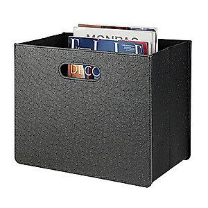 HofferRuffer Magazine Basket Holder, Foldable Magazine Rack, Document File Holder Organizer, File Folder, Newspaper Storage Bin Organizer for Home or Office(Black)