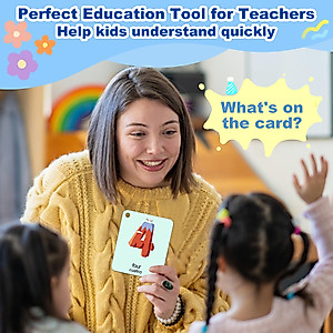 JONZOO Bilingual Baby Flash Cards, 100 Pages Toddler Flashcards with Rings & Holes, Educational Toy for Kids Baby Toddlers Over 6 Months Learn ABCs/Language/Numbers/Animals/Fruits(Visual Cards)