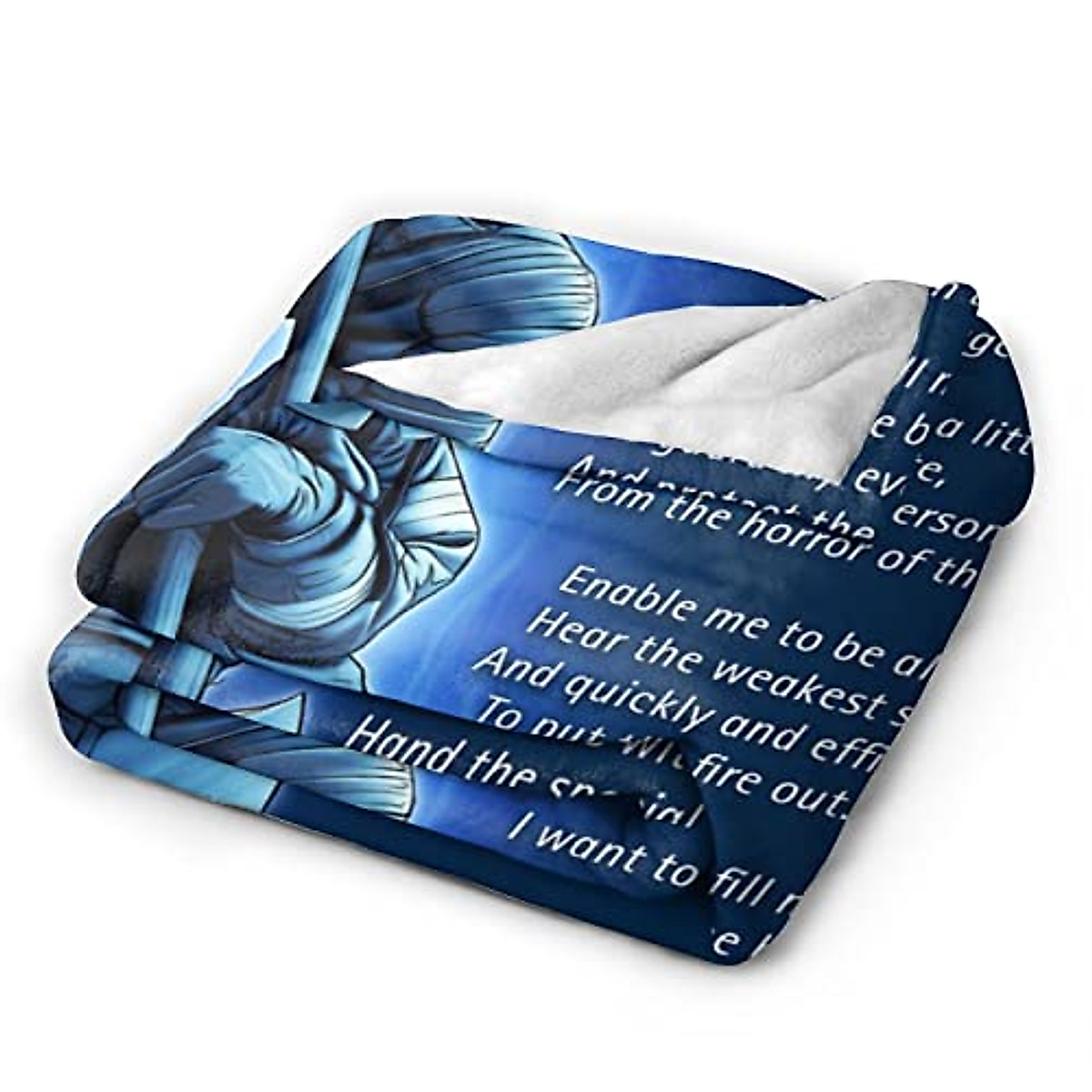 Fireman's Prayer Adult Kids Fleece Blanket Throw Blanket Ultra-Soft Micro Fleece Blanket for Bed Living Room 60"x50"