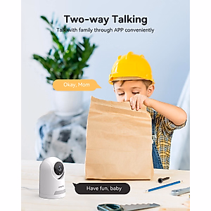 LongPlus 2K Indoor Security Camera, Pet Camera with Phone App, WiFi Cameras for Home Security Camera for Dog/Baby Monitor/Elder Pan Tilt, 2.4G, 2-Way Talk, Human Detection, Motion Tracking (White)