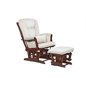AFG Furniture Alice Glider Chair & Ottoman with Pillow, Espresso (Model: AlicePillow)